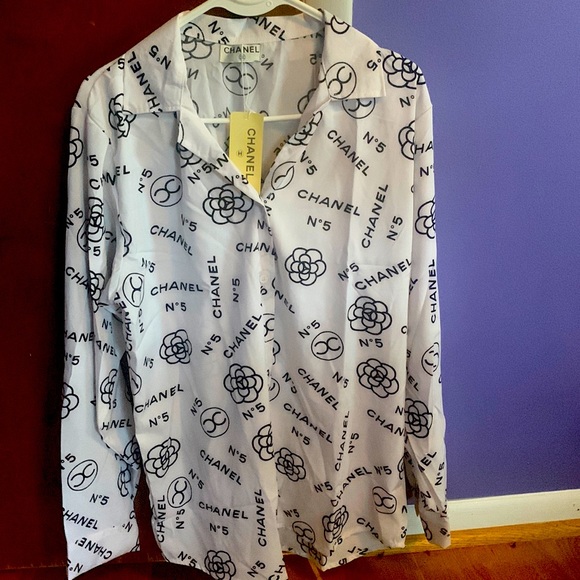 CHANEL | Tops | Beautiful Long Sleeved Chanel Blouse For Sale Never ...